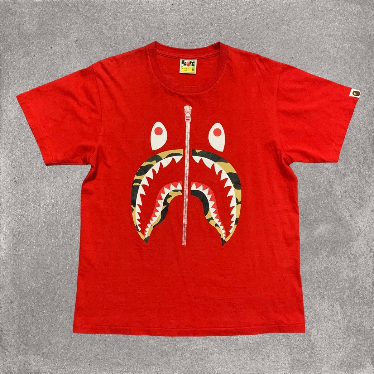 Bape Bape Medium Shark 1st Camo Red Tee A Bathing Ape | Grailed
