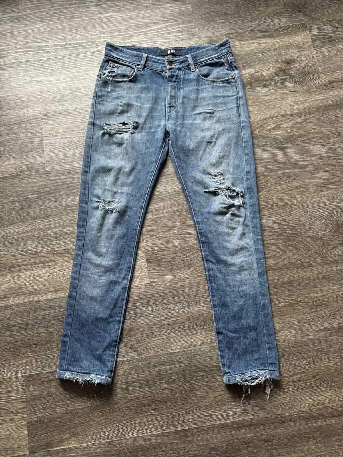 Raf by Raf Simons RAF by RAF Simons Distressed Jeans Trashed blow out Denim | Grailed