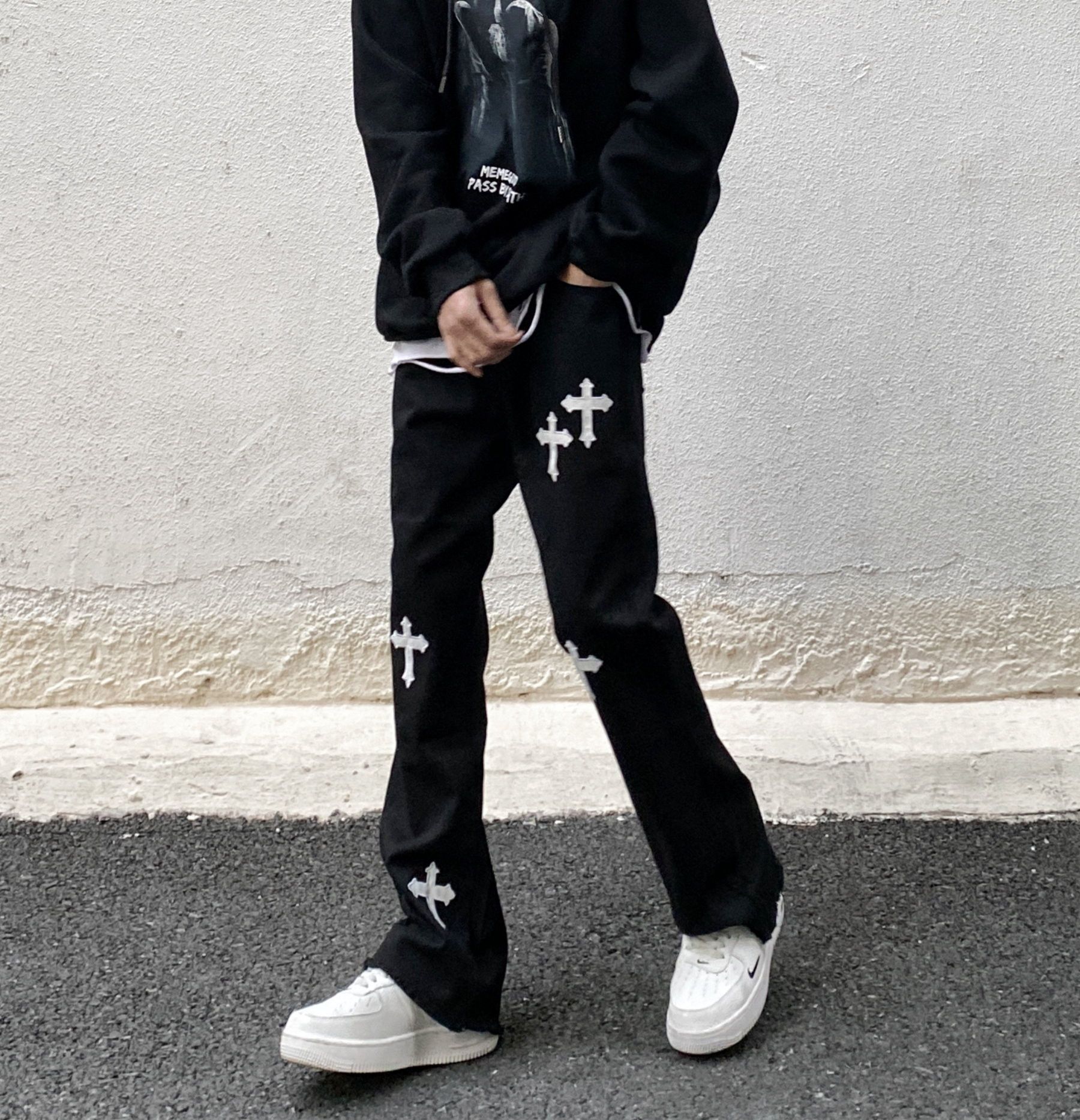 Designer × Japanese Brand × Vintage Vintage Hippie Gothic Cross Flared ...