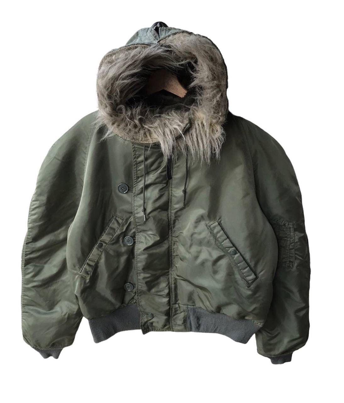 Alpha × Alpha Industries × Bomber Jacket RARE🔥🔥VINTAGE ALPHA INDUSTRIES FUR HOODED JACKET | Grailed