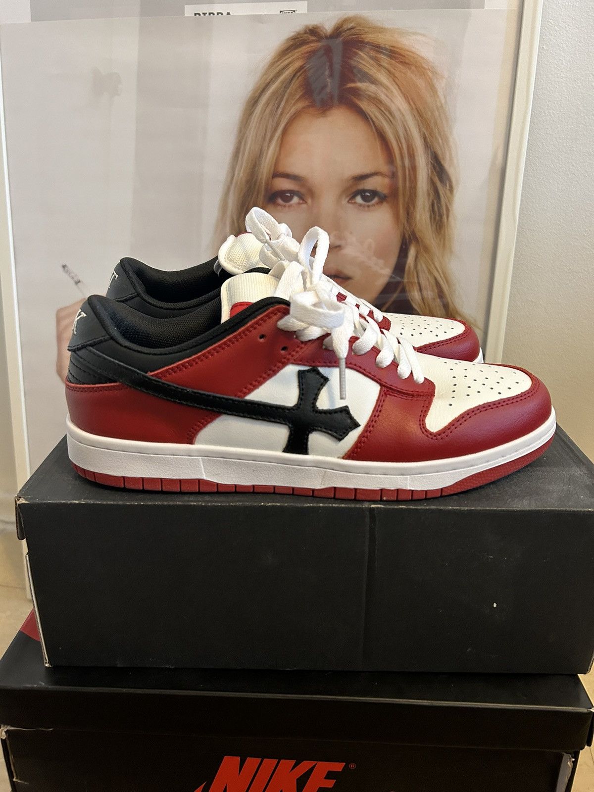 Custom CUSTOM BRAND Chrome Hearts Style Cross Nike Dunk Low | Grailed