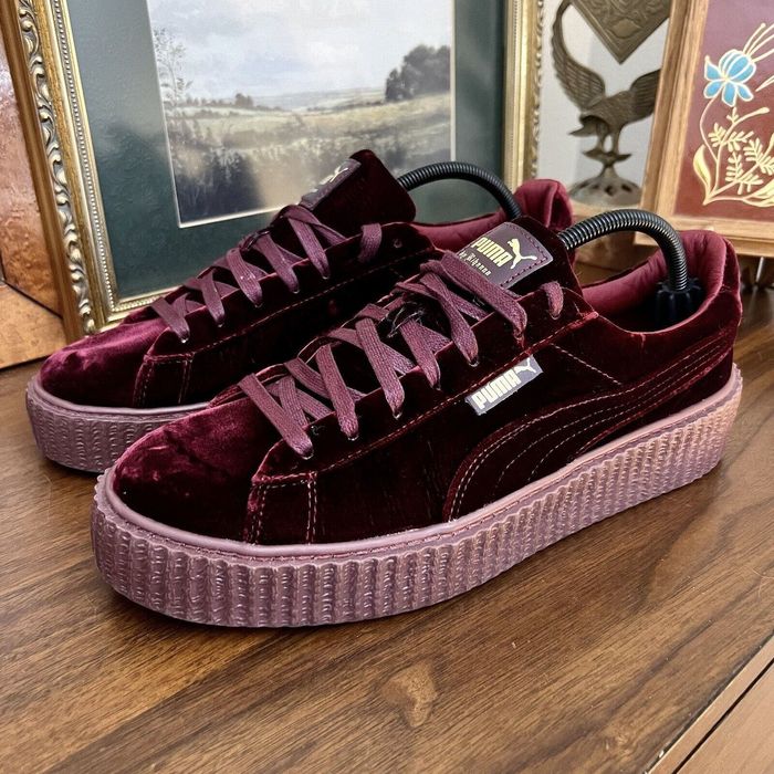 Puma Puma RIHANNA X Fenty Velvet Creepers in Burgundy Size 11 | Grailed