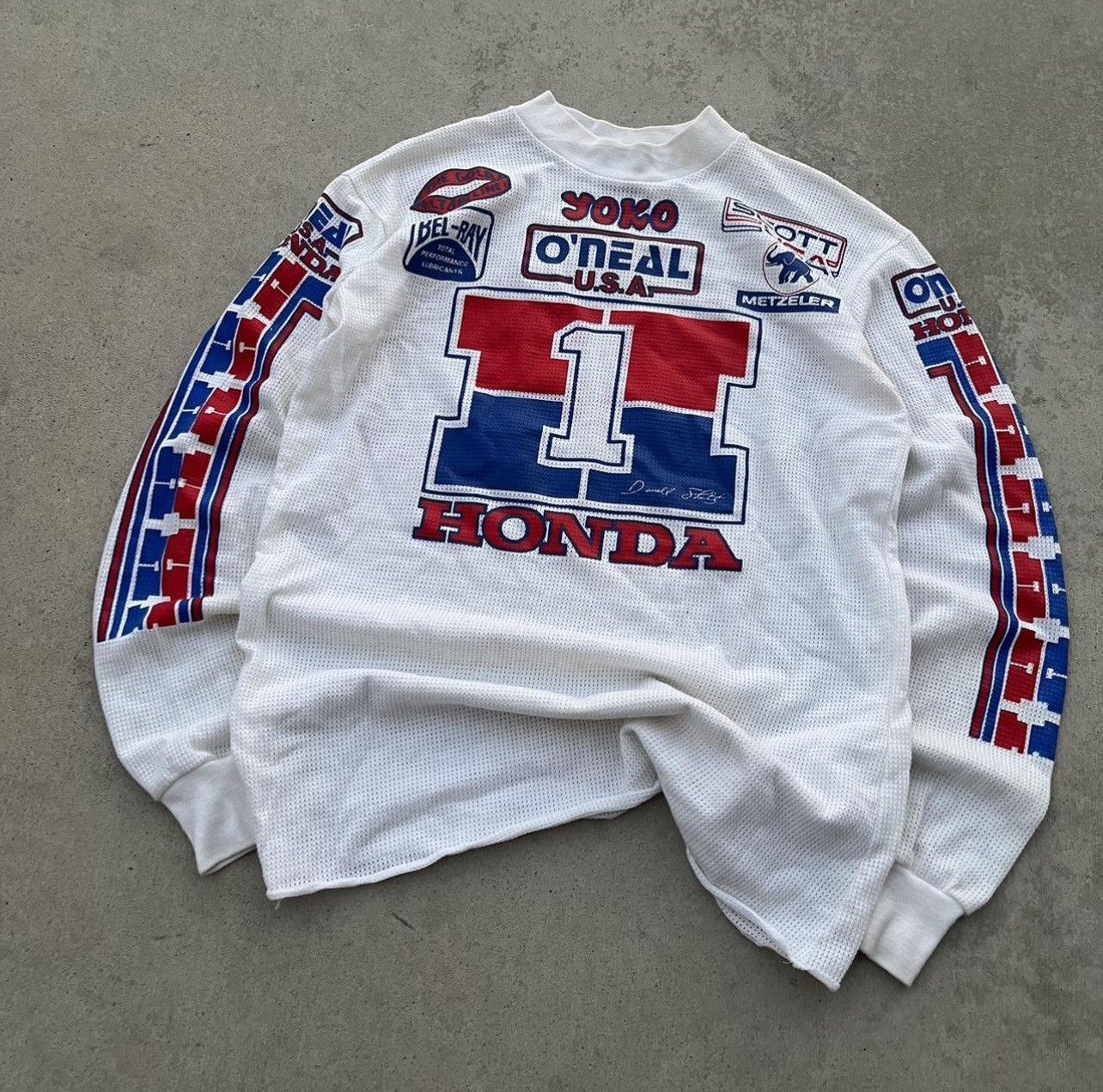 Oneill × Vintage 1980s O’Neal Honda Racing White Thermal | Grailed