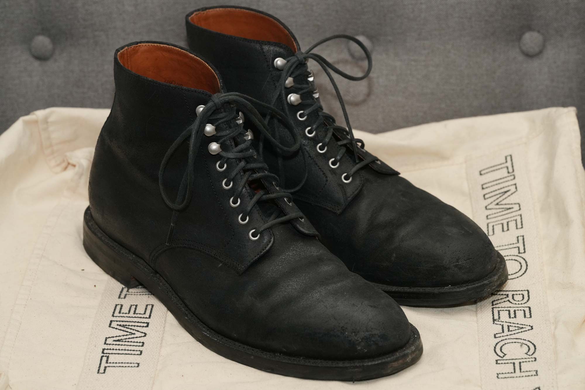 Grant Stone Edward Boot Black Waxed Commader | Grailed