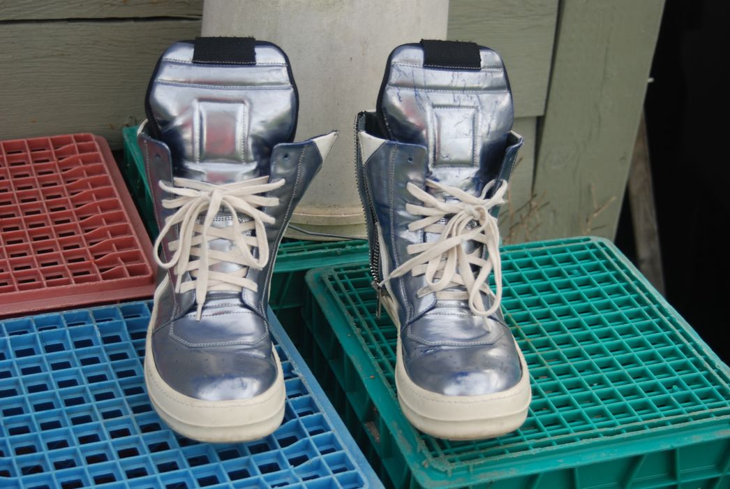 Rick Owens Rick Owens Dirty Silver Geobaskets SS15 Faun | Grailed