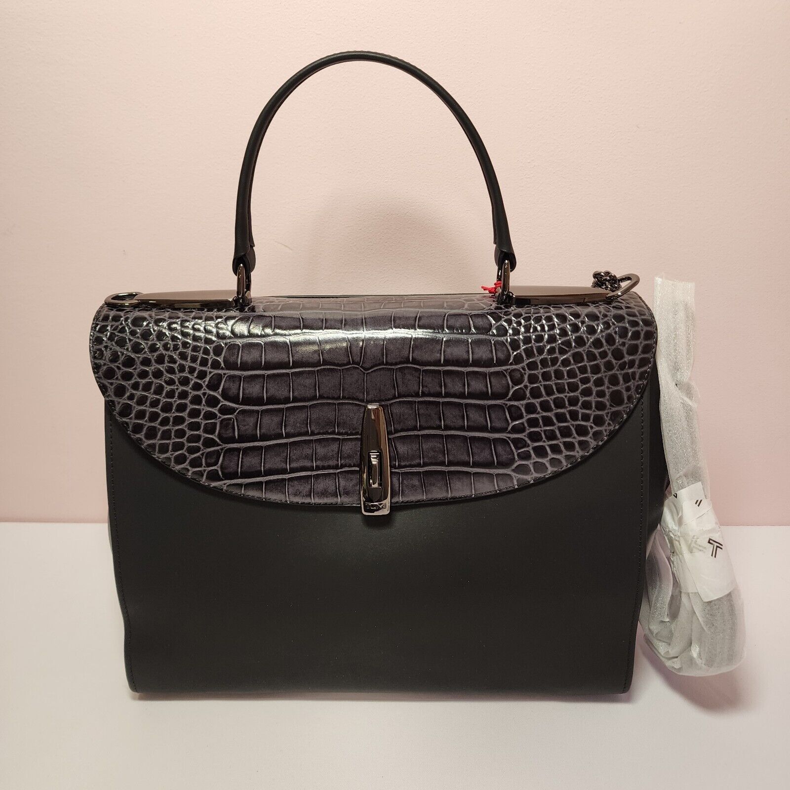 Tumi Tumi Mezzanine RIVERA Crocodile Embossed Leather Satchel | Grailed