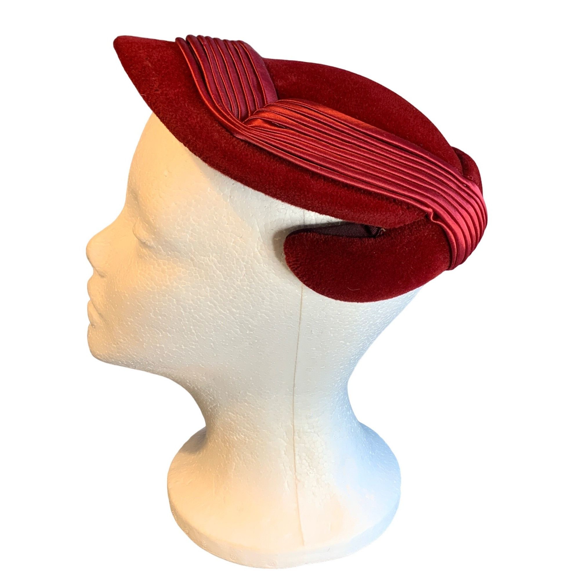 Vintage Ladies Red Velvet and Satin Hat By LaRose Hats NY Vintage | Grailed