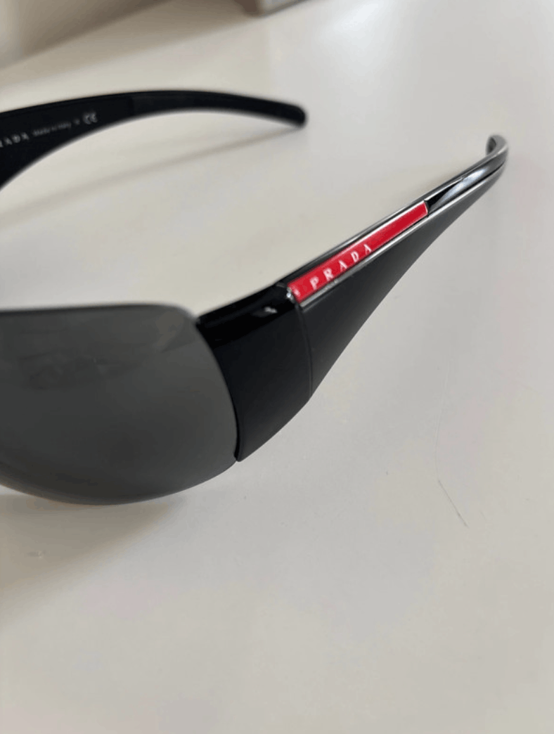 Prada × Vintage PRADA Sunglasses Sport Wrap Shield Mask Sport Red Tab ...