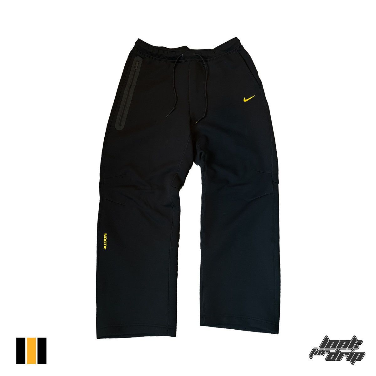 Nike NOCTA x Nike Tech Fleece Pants Black/Yellow L size | Grailed