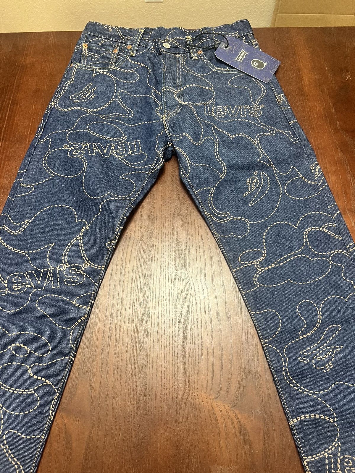 Bape Levi’s x Bape Blue Denim Jeans | Grailed