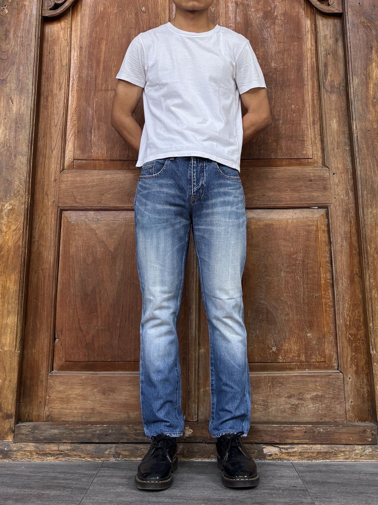 Hedi Slimane × Saint Laurent Paris FREE TAX! MIJ D02 Skinny Blue Washed ...