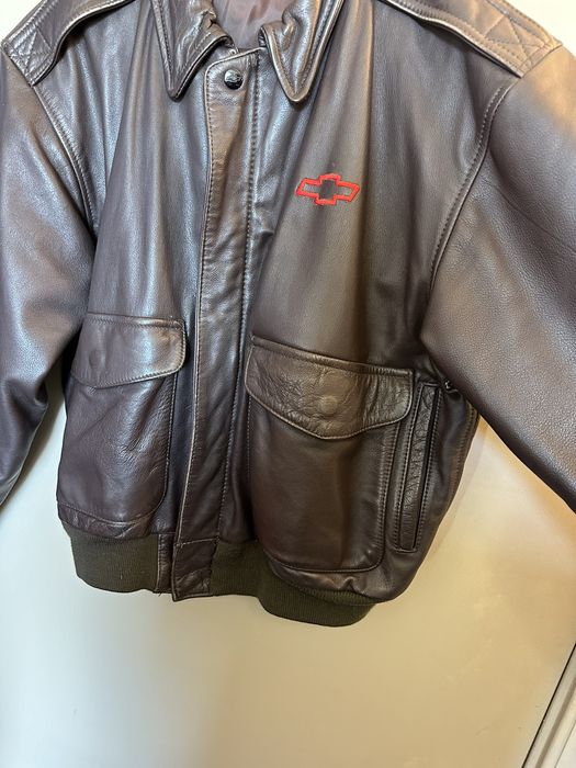Vintage VINTAGE 1989 Chevy Master Technician Leather Jacket Size M ...