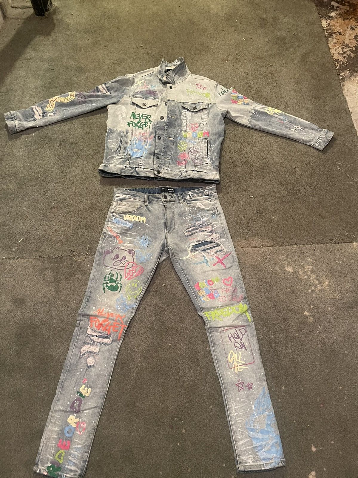 Smoke Rise Smoke Rise NY ‘Graffiti’ Denim Set | Grailed