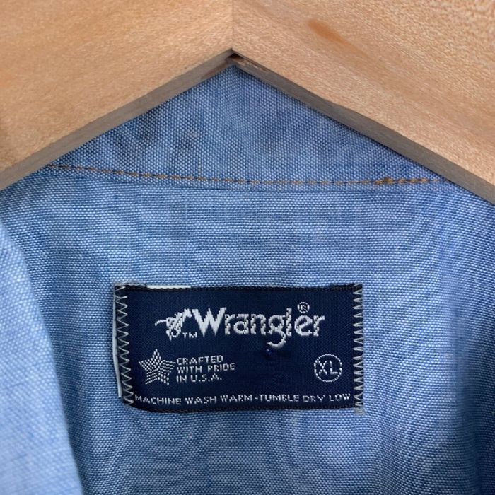 Wrangler Wrangler Vintage Chambray Western Snap Button Shirt Mens XL ...