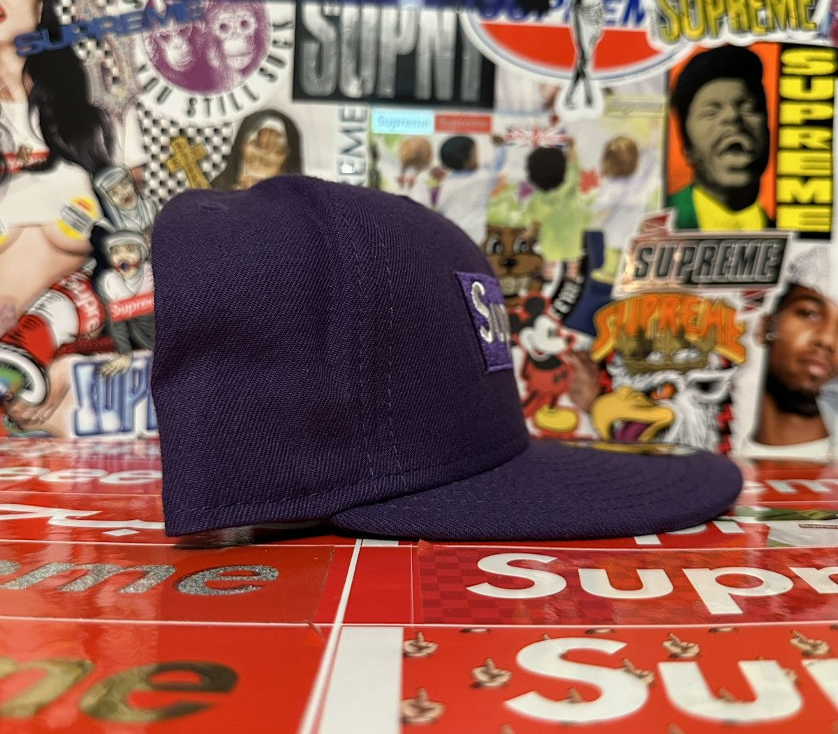 Supreme 2007 DS Supreme New Era Box Logo Fitted Hat Purple 7 5/8 OG ...