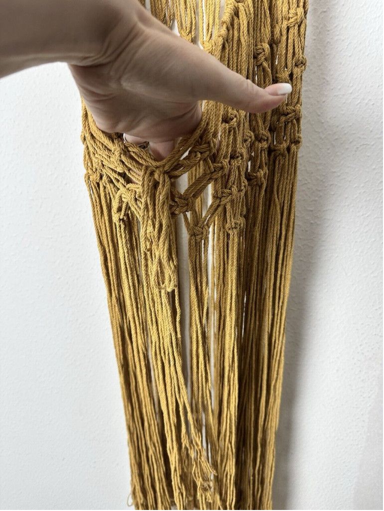 Homemade Macrame Fringe Halter Maxi Dress Sheer Festival Boho Hippie ...