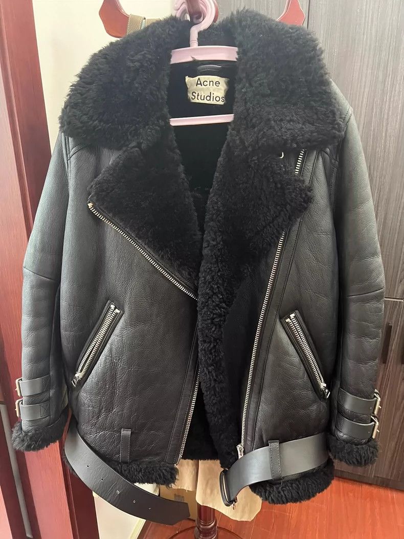 Acne Studios Acne studios classic explosions fur one-piece leather ...