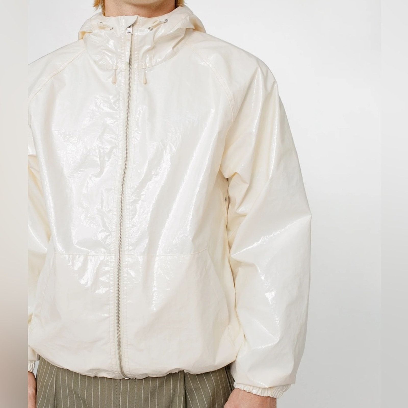 Stussy Stussy Beach Shell Coated Ripstop Jacket White Bone M | Grailed