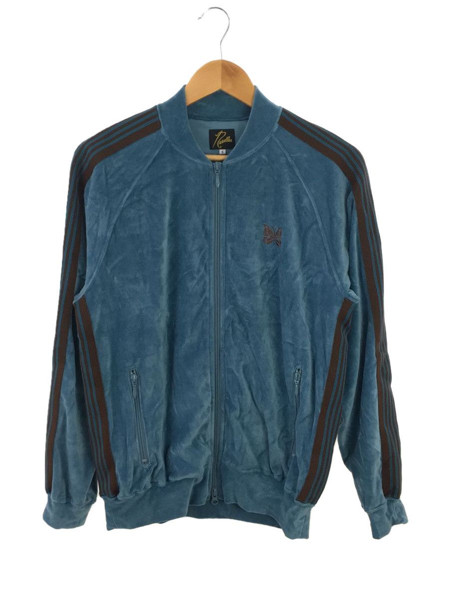 Needles Jacket Blue Track Cotton Tape Logo Zip | Grailed
