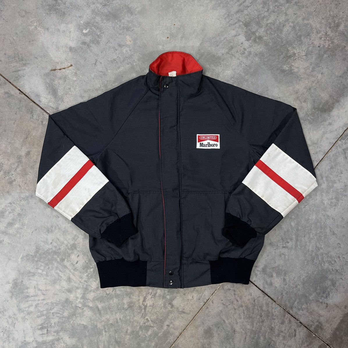 Marlboro × Vintage Vintage Marlboro Racing Bomber Jacket 90s Colorblock ...