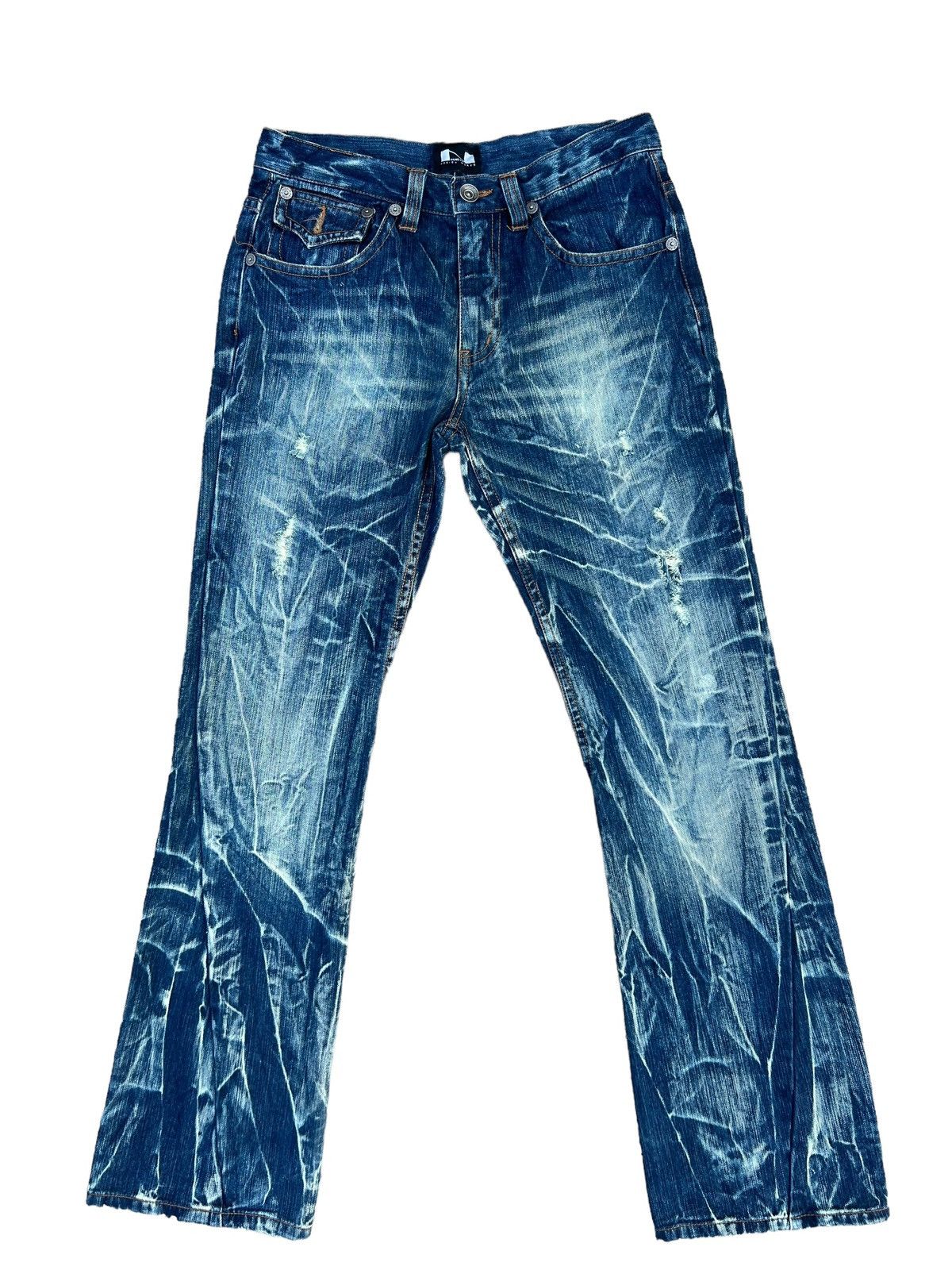 Vintage Nylus Japan Rips Discharge Denim Bootcut Jeans Flare | Grailed