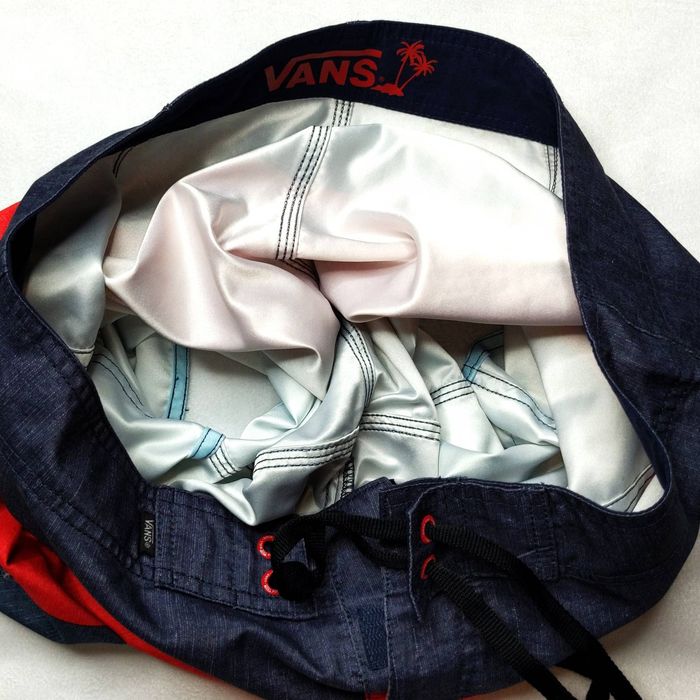 Vans Vintage Men's Clothing Vans Board Shorts Red Blue 34 | Grailed