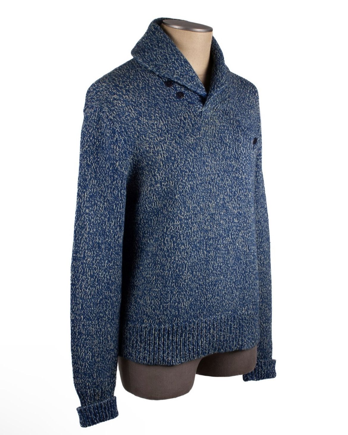 RRL Ralph Lauren RRL RALPH LAUREN BLUE WHITE COTTON SHAWL COLLAR ...