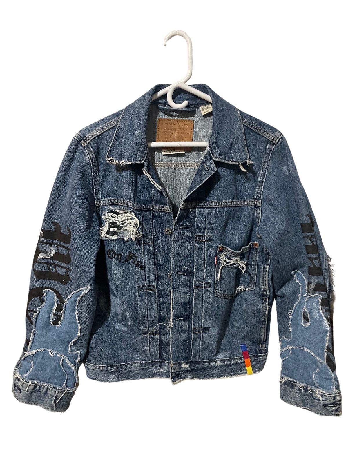 Levi's × Vintage Lemons On Fire "World On Fire" Denim Jacket | Grailed