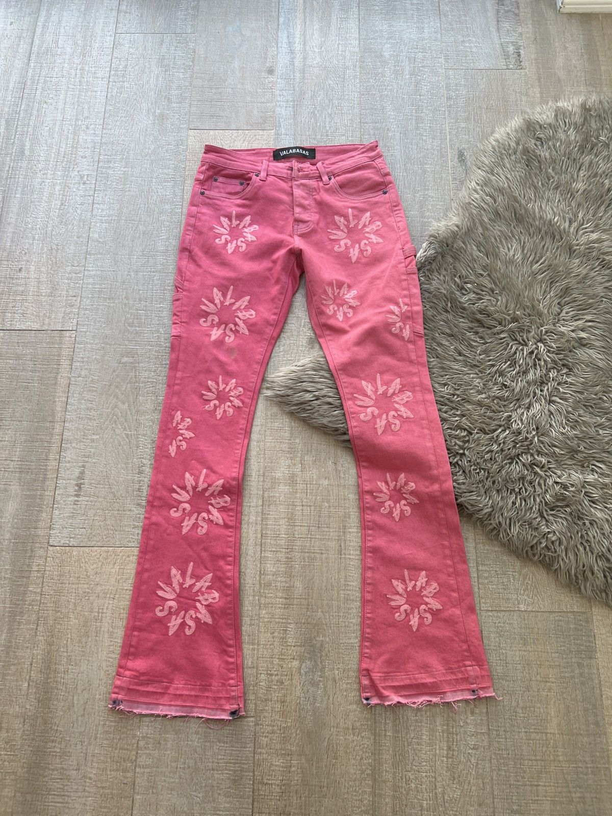 Valabasas VALABASAS Pink Logo-Print Denim | Grailed