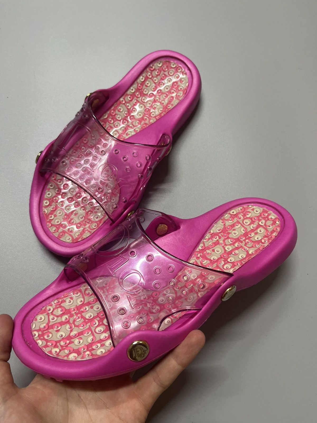 Dior 2000s Dior Vintage Rubber Pool Slides Flip Flops Monogram | Grailed