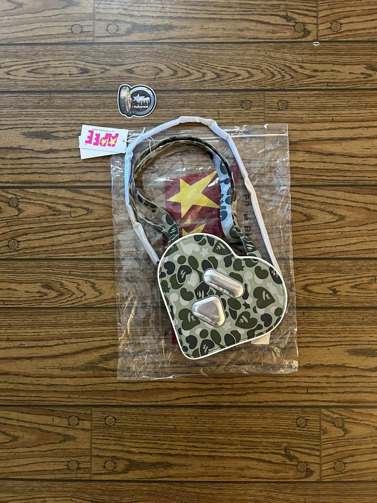 Bape NEW Bape Green Camo Heart Shaped Bag | Grailed