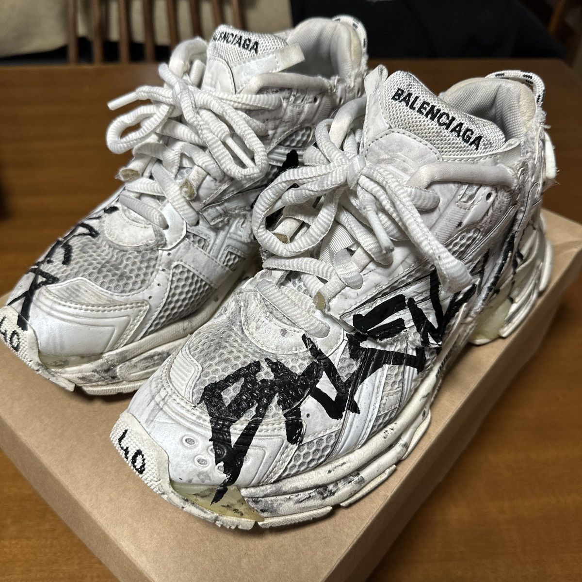 Balenciaga Balenciaga runner graffiti White | Grailed
