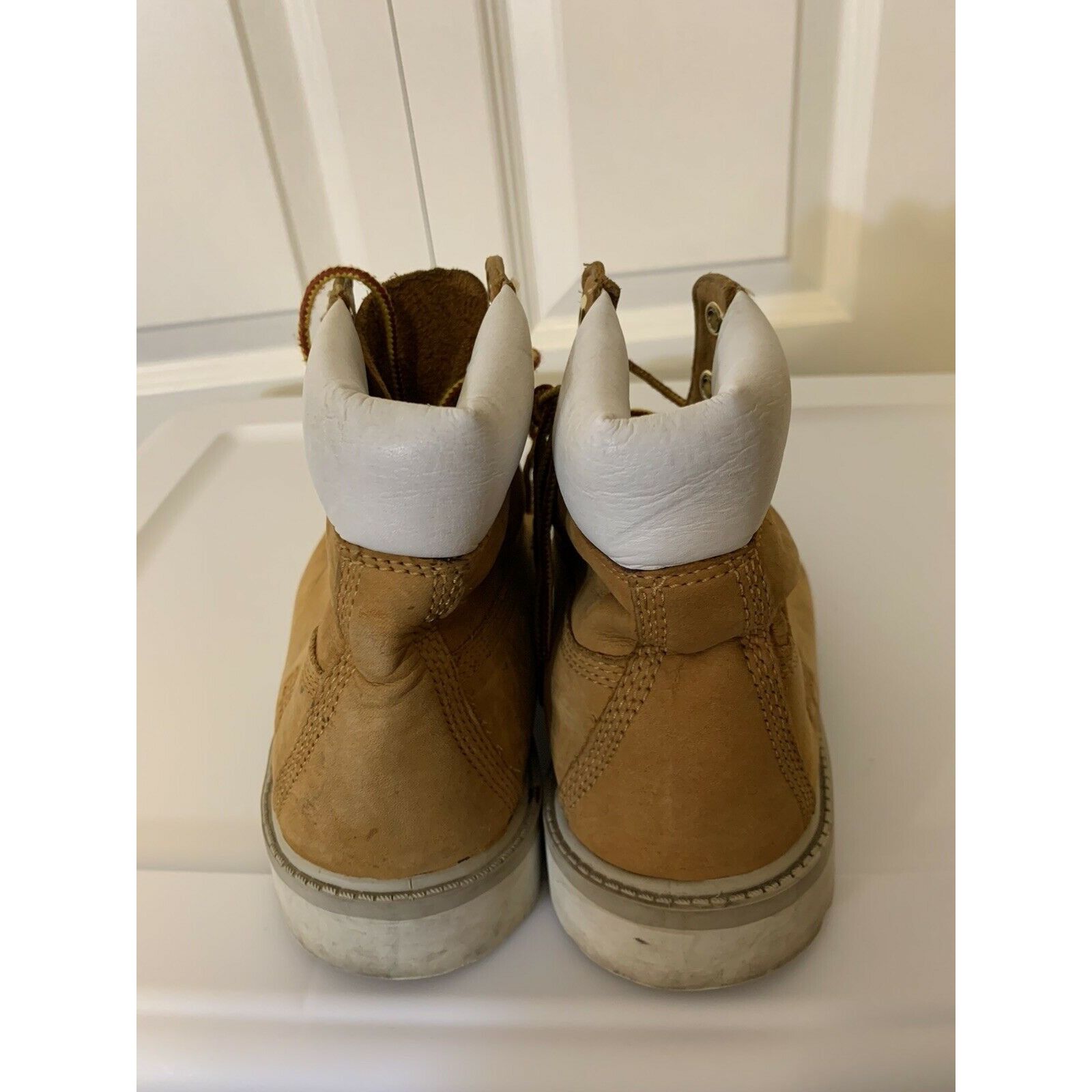 Timberland TIMBERLAND Men's Sz 5 Wheat White Suede Boots Rare Color Com ...