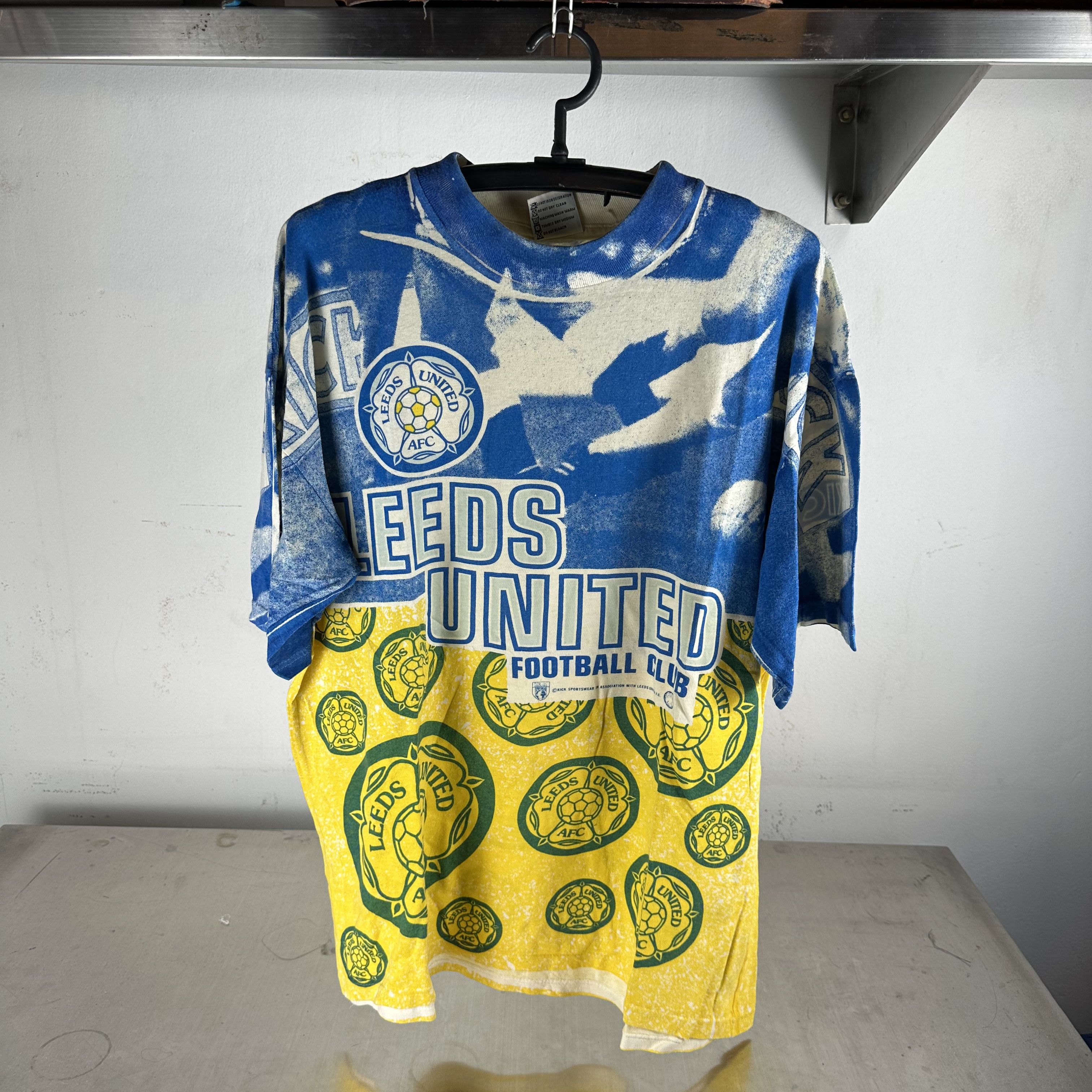 Vintage 90s Leeds United Football Club All Over Print Soccer T-Shirt ...