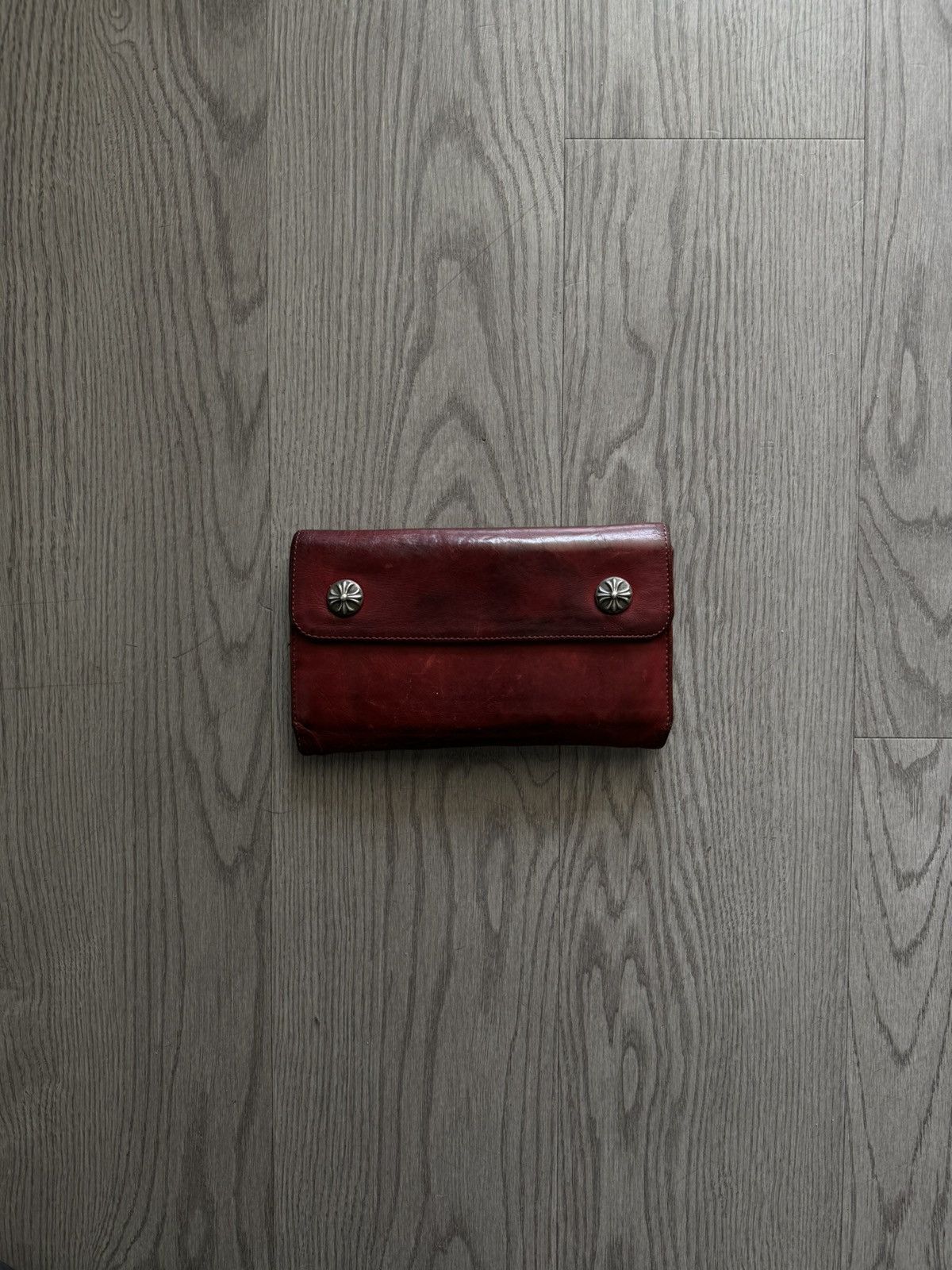 Chrome Hearts Chrome Hearts Red Leather Cross Wallet | Grailed