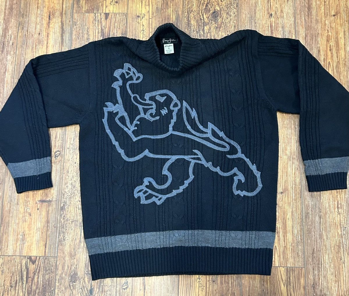Sean John VTG Sean John Wool Blend Sweater Black Lion Embroidered 90s ...