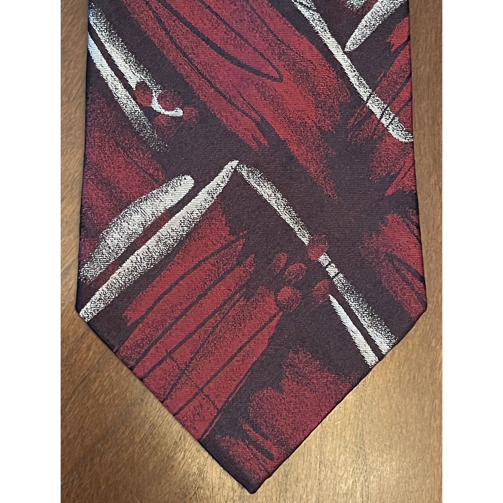 Pierre Cardin Pierre Cardin Burgundy Black Gray 100% Silk Made In China ...