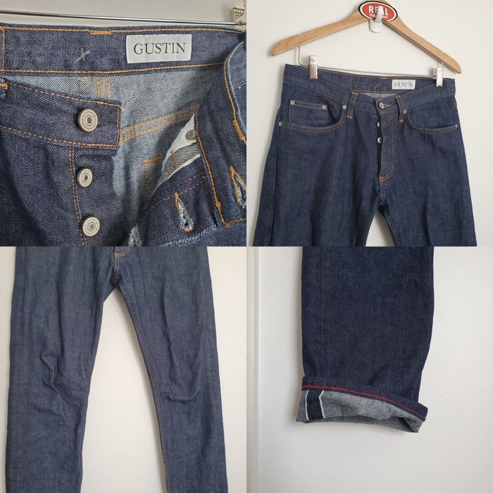 Vintage Gustin Raw Denim Selvedge Jeans Men's 32" X 29" Slim | Grailed