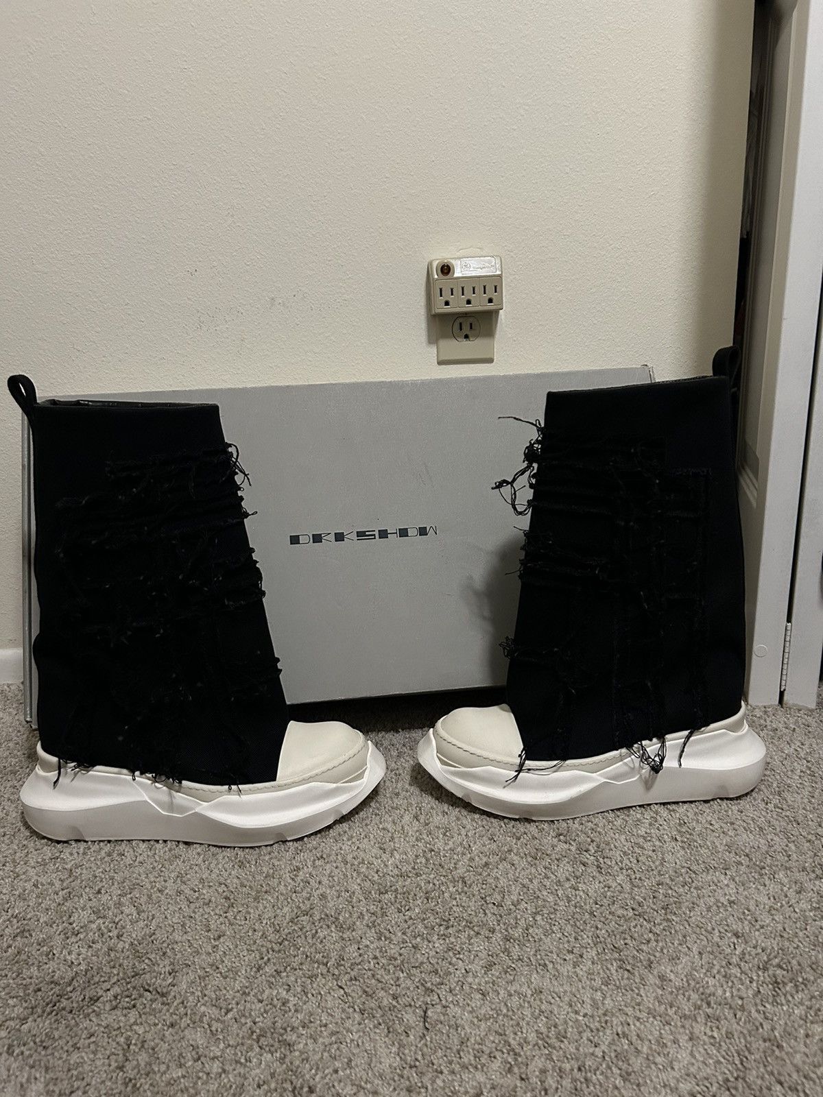 Rick Owens RICK OWENS DRKSHDW SS22 FOGACHINE SLASHED SNEAKS | Grailed