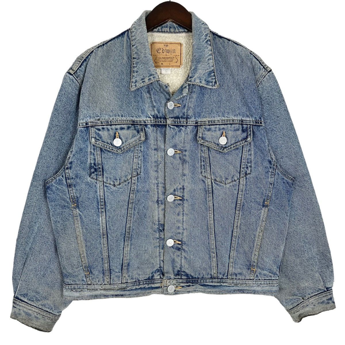 Edwin Edwin Denim Fleece Trucker Jacket | Grailed