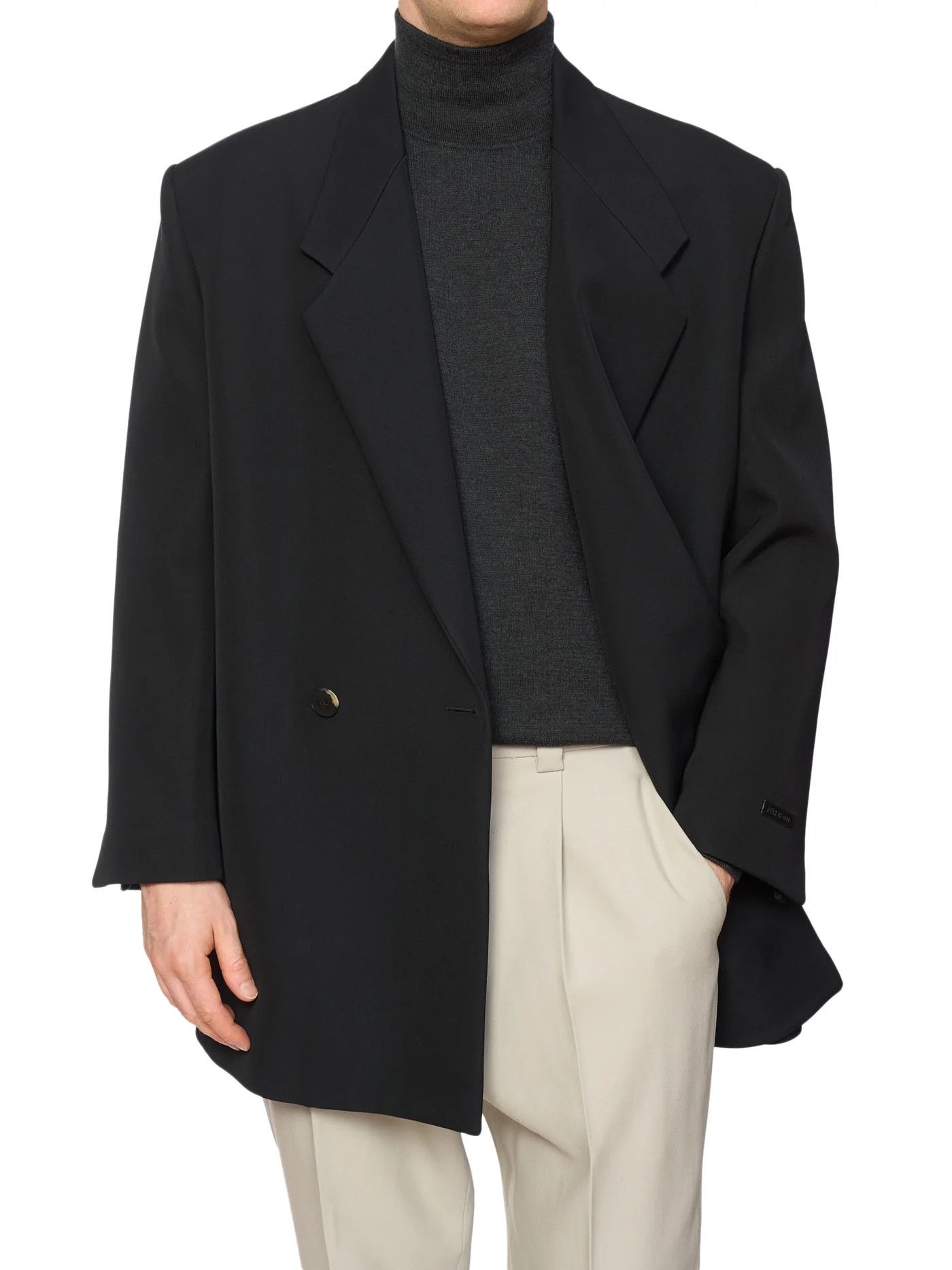 Fear of God FEAR OF GOD Black Virgin Wool-Cotton DB Suit Jacket | Grailed