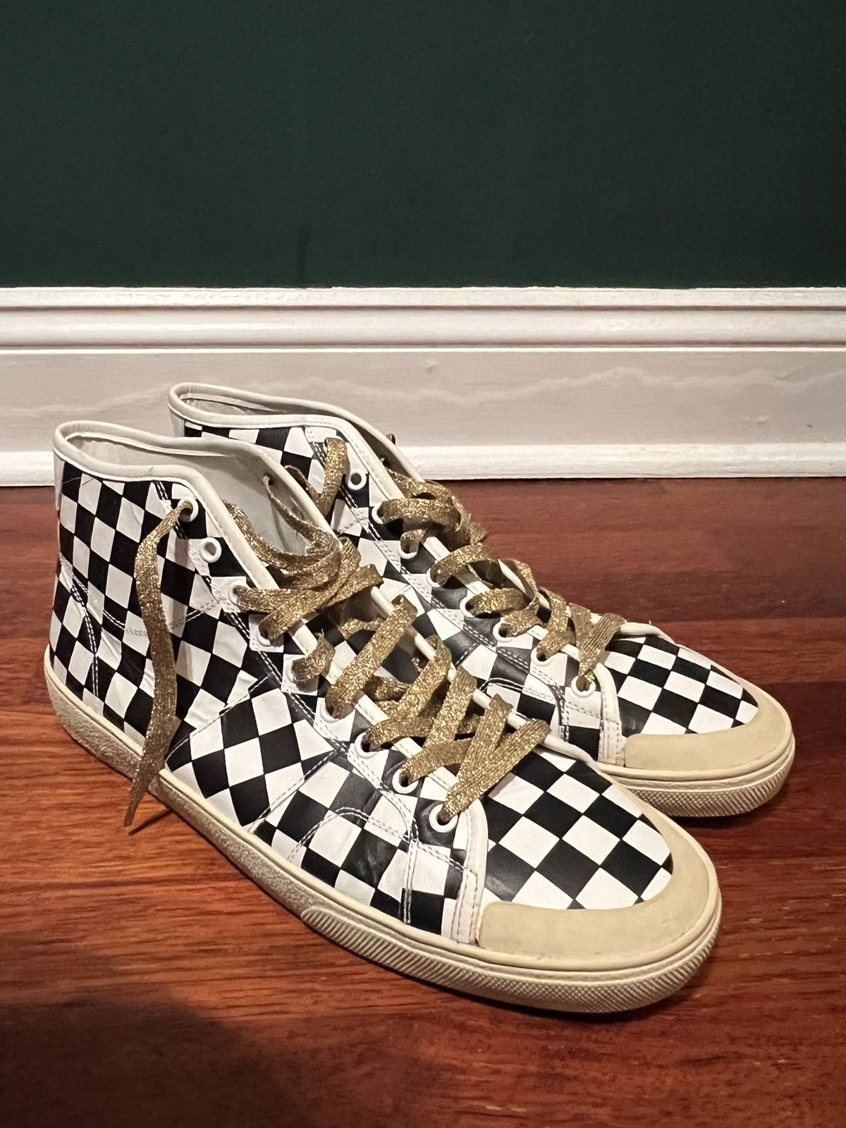 Saint Laurent Paris Saint Laurent SS16 Checkered Sneakers sz: 12 (brand ...
