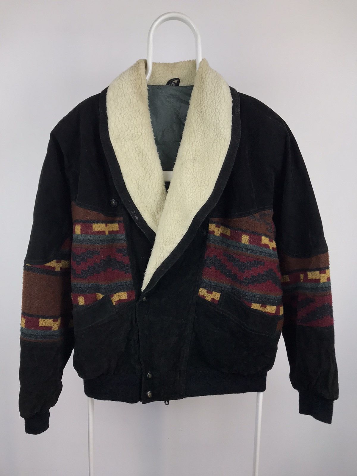 Vintage Vintage Navajo Aztec Style Leather Full Print Jacket | Grailed