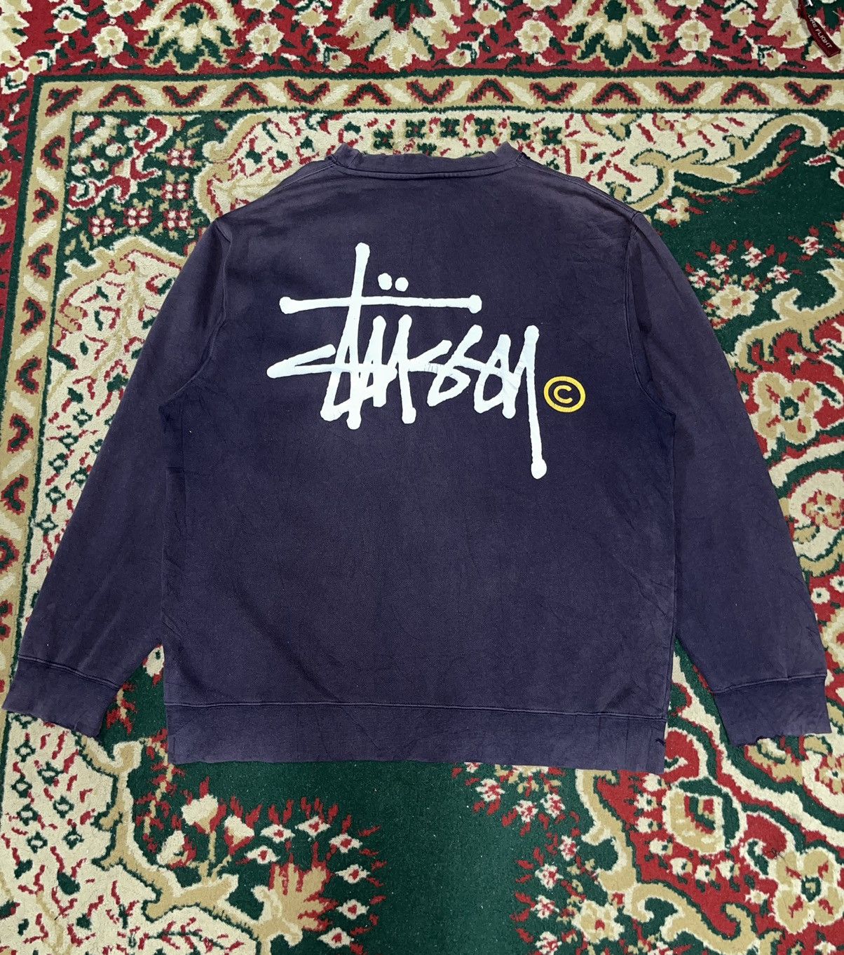 Vintage 🔥FINALDROP🔥VTG STUSSY DISTRESSED BACKHIT BIG LOGO SWEATSHIRT | Grailed