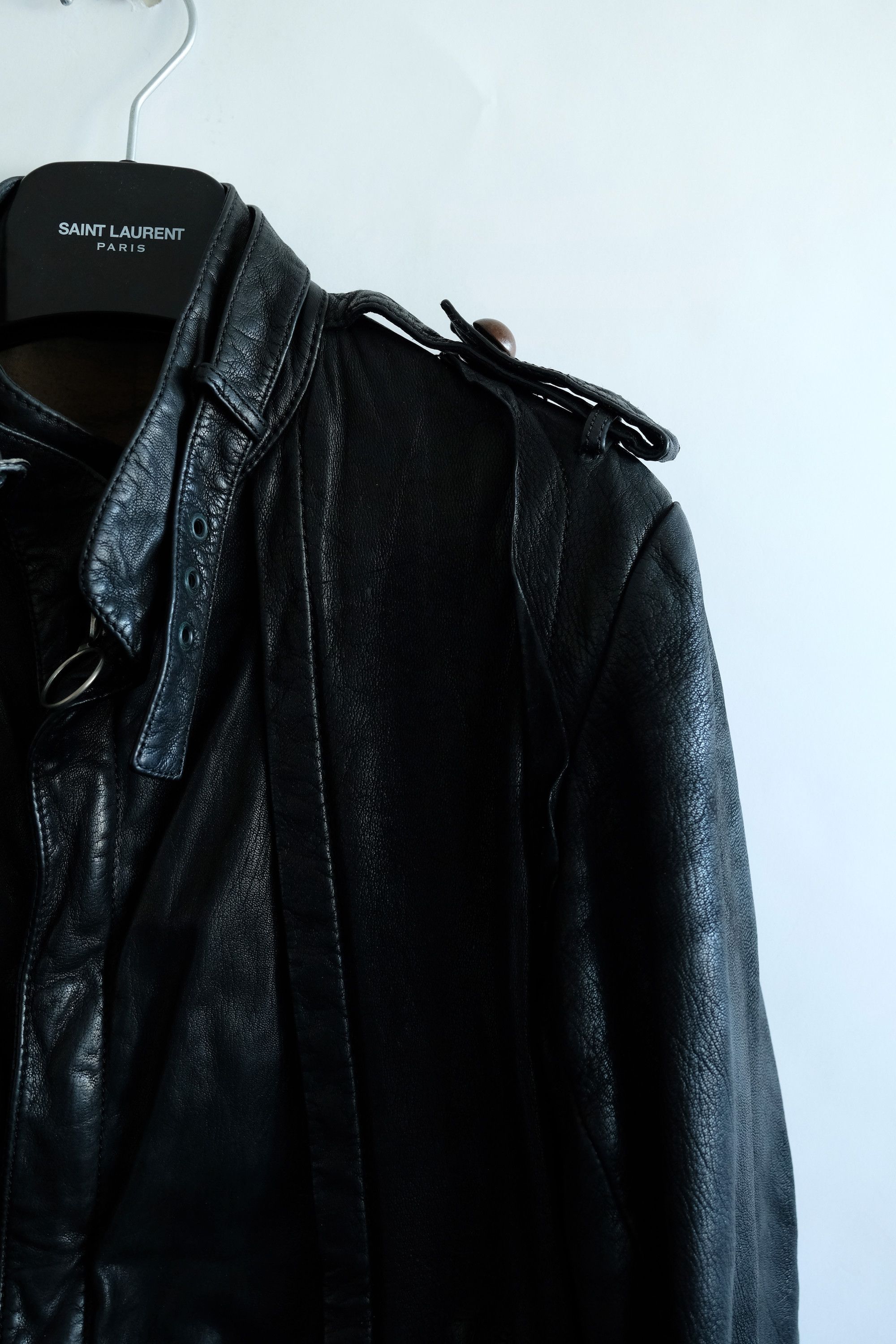 Yohji Yamamoto Yohji Yamamoto Leather Jacket Cafe Racer Biker Y's 5 XL ...