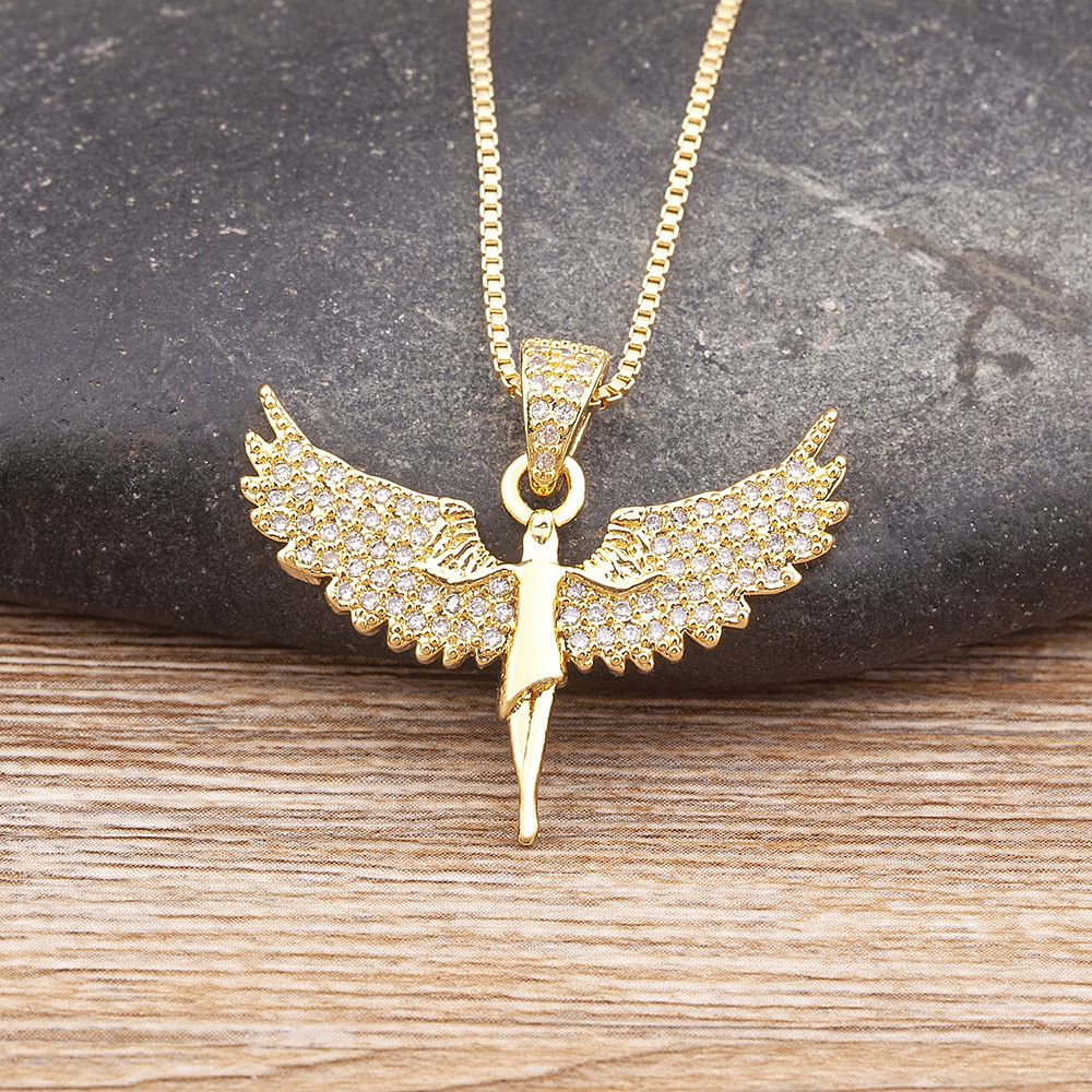 Jewelry × Streetwear Arch Angel Chain Angel Wings Goddess Pendant Chain ...