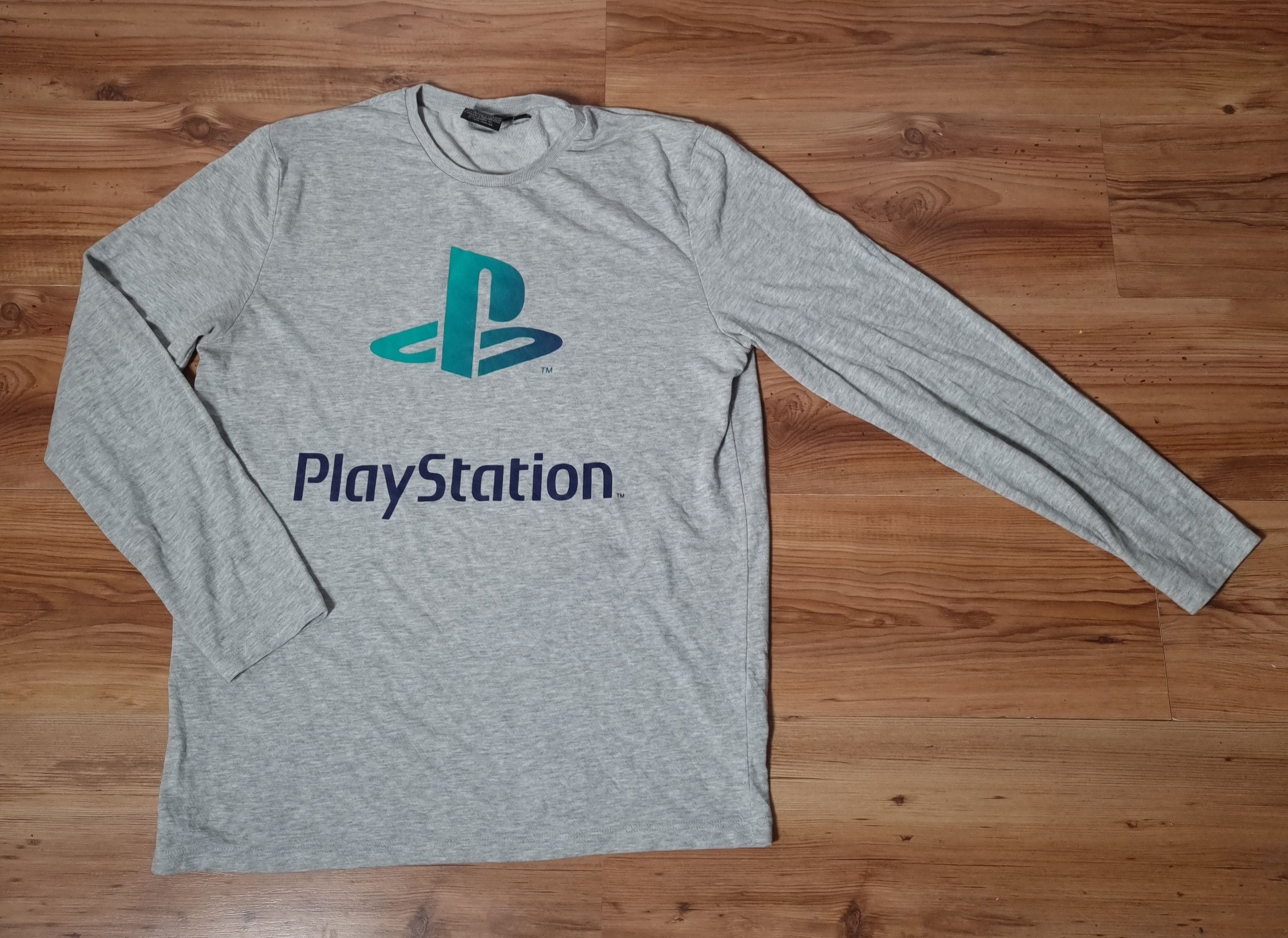 Playstation Playstation Mens T Shirt Logo Grey Sony Long Sleeve | Grailed