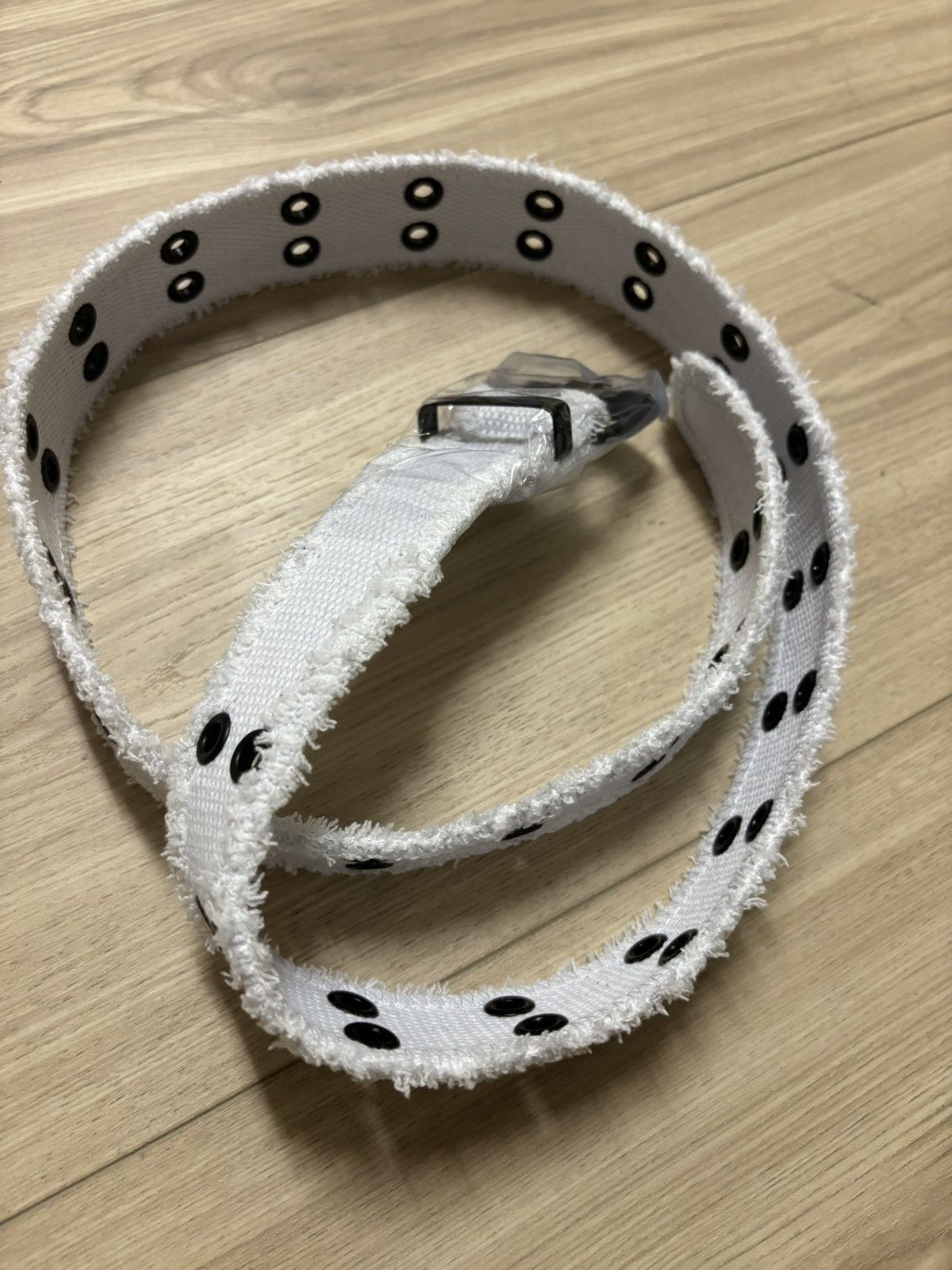 Japanese Brand × Vintage D6 - Distressed Grommet Belt (white) | Grailed