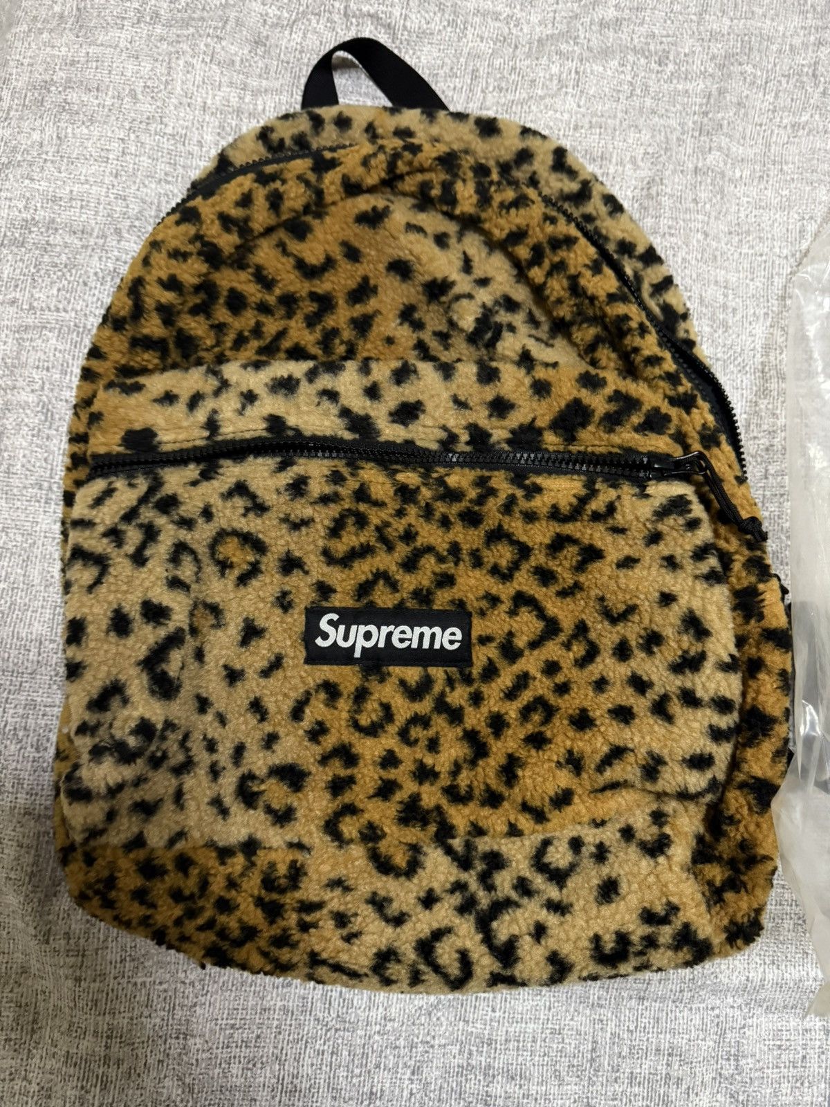 Supreme Supreme leopard fleece backpack bag | Grailed