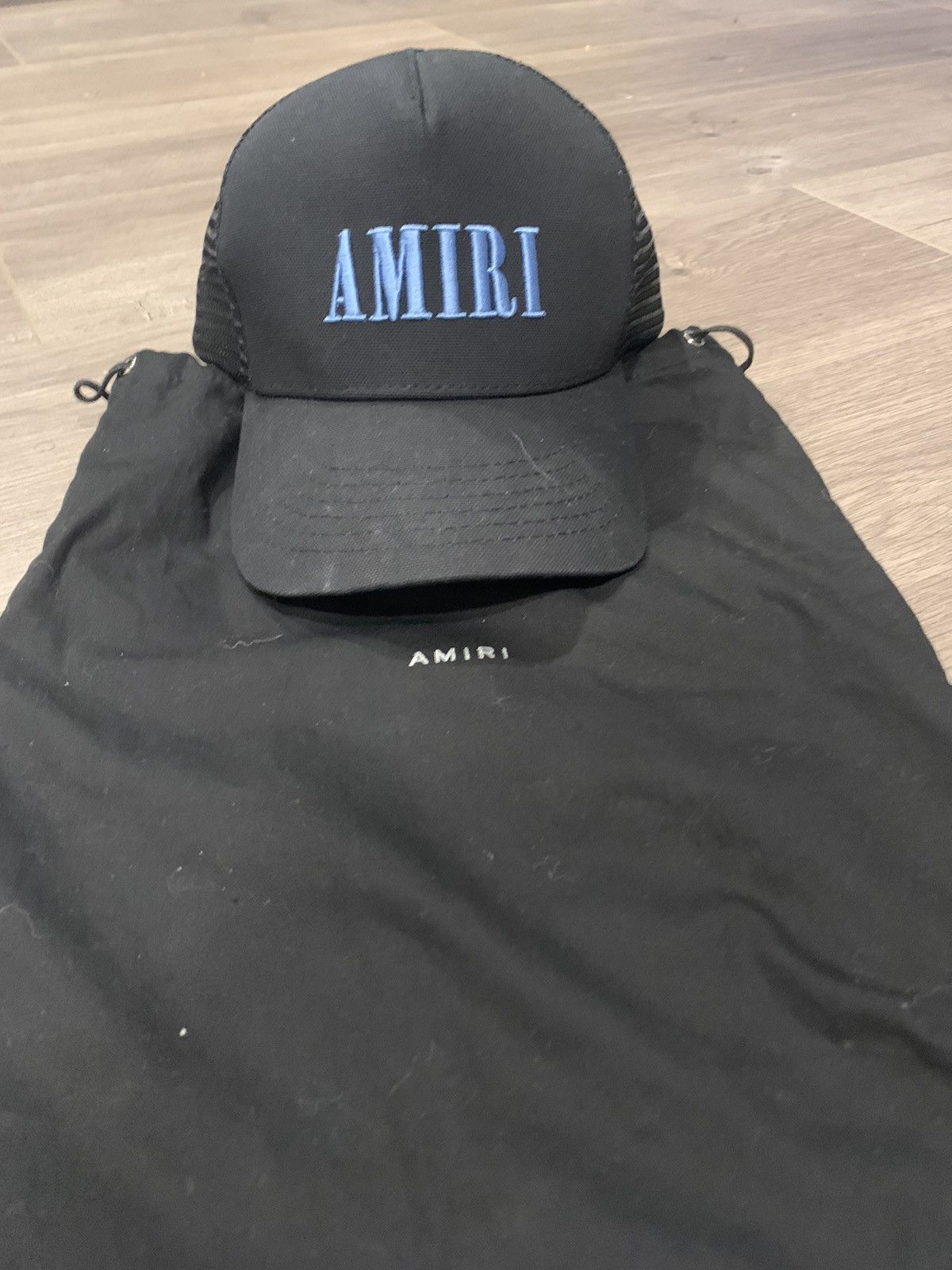 Amiri Black/Blue amari Core Logo Hat | Grailed